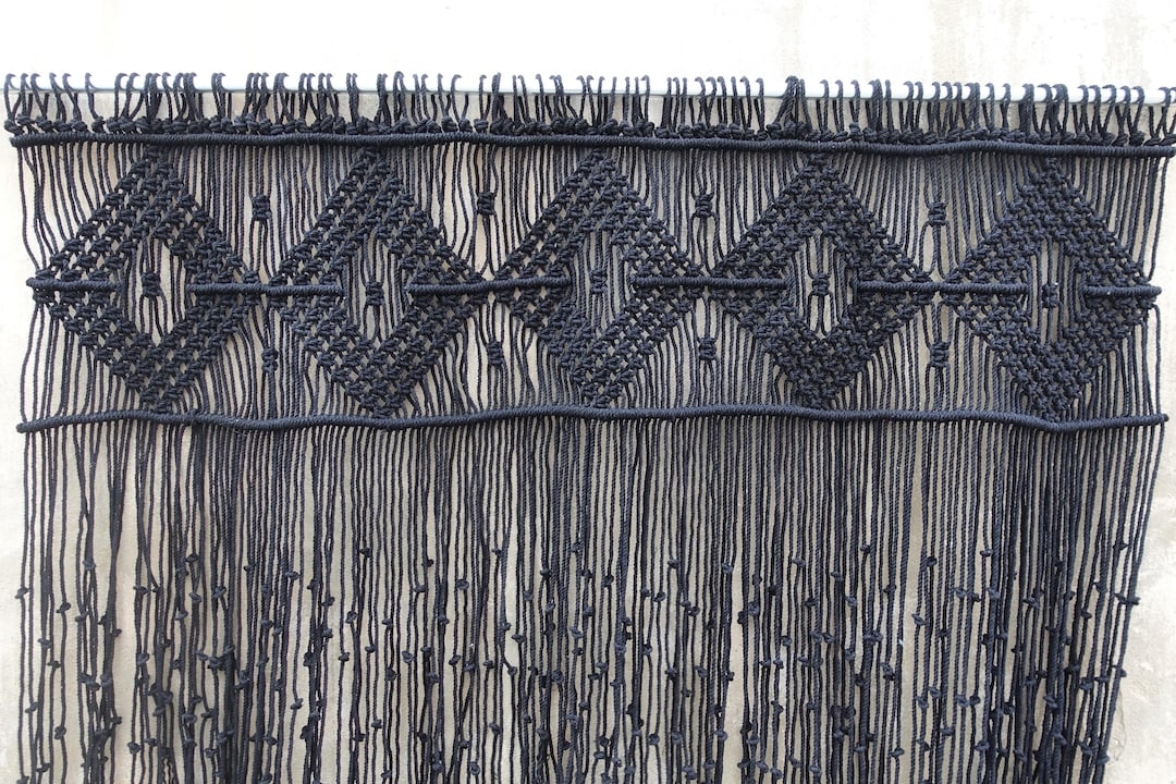 Black Macrame Wall Hanging Home Decor Black Bedroom Decor - Etsy