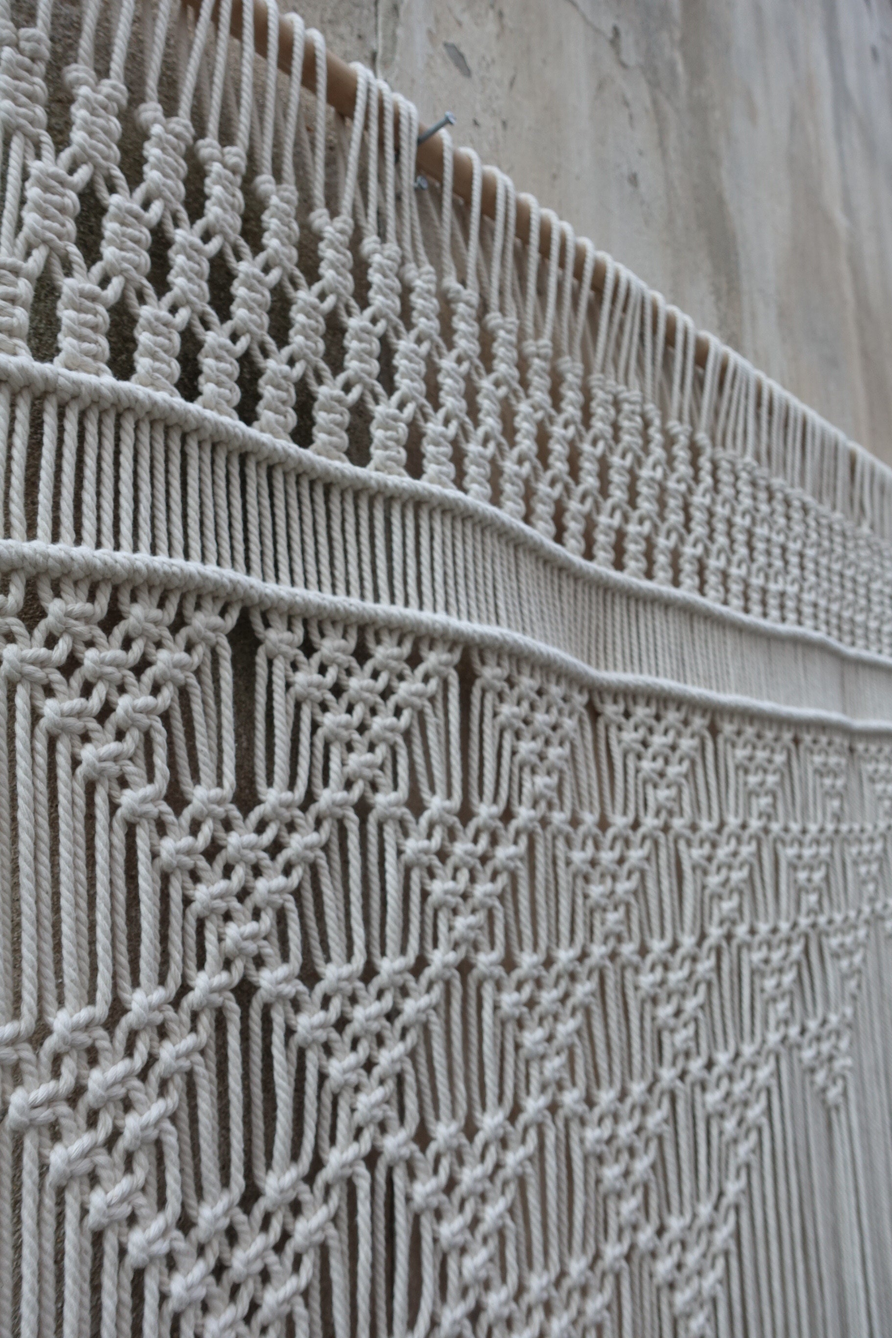 Macrame curtain wedding decor Large wall hanging headboard | Etsy