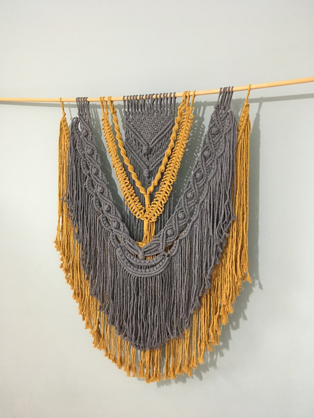 Macrame Wall Hanging Two Colors Large Boho Decor - Etsy
