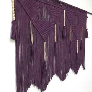 Purple Macrame Wall Hanging, Boho Home Decor, Bedroom Wall Art ...