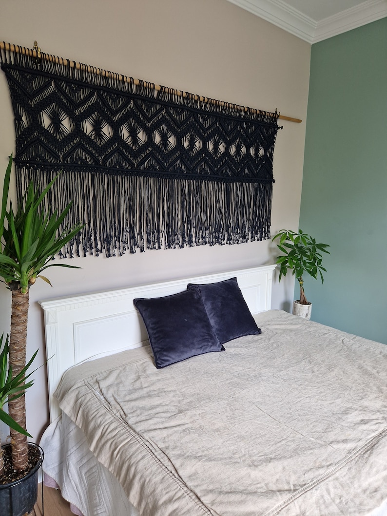 Macrame Wall Hanging, Over Bed Art Boho Bedroom Decor, King Headboard ...