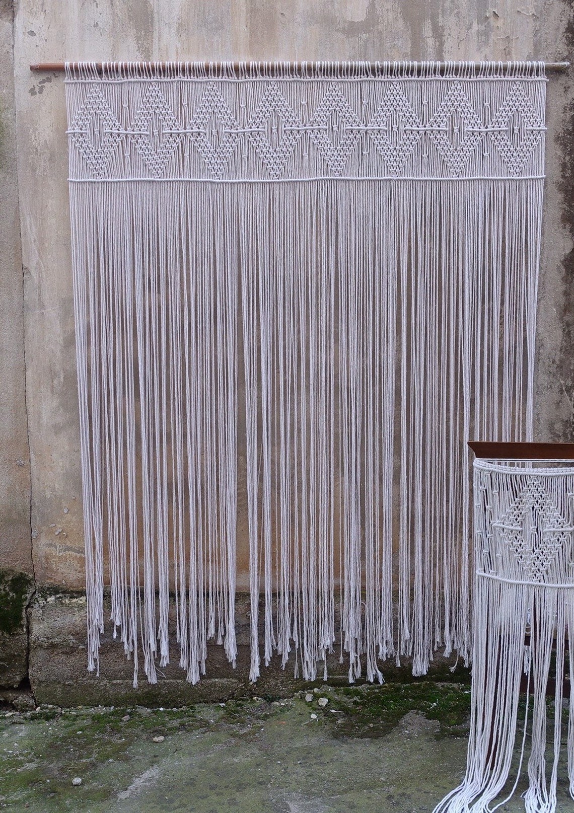 Boho White Macrame Curtain Macrame Photo Backdrop - Etsy