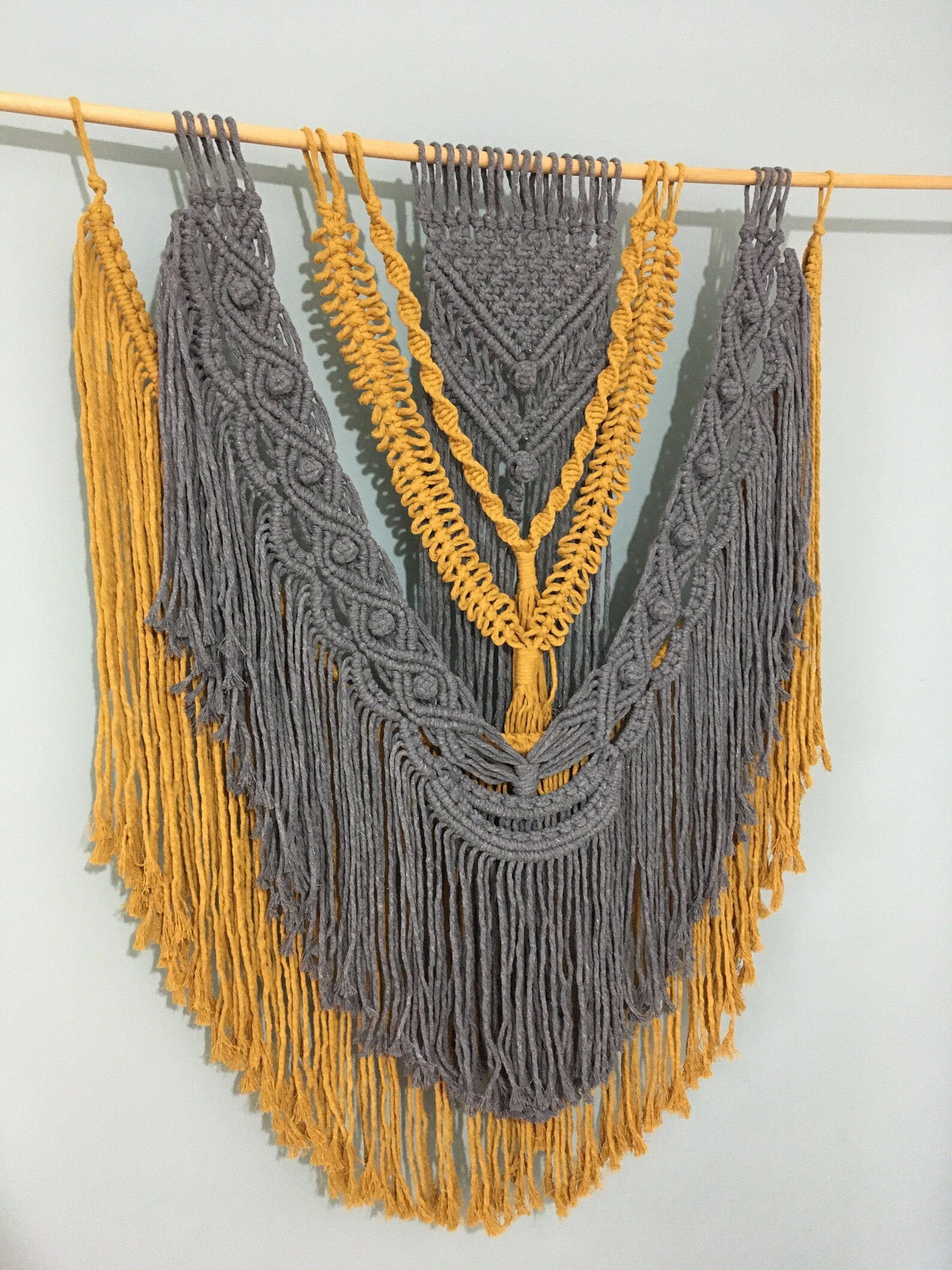 Macrame Wall Hanging Two Colors Large Boho Decor - Etsy