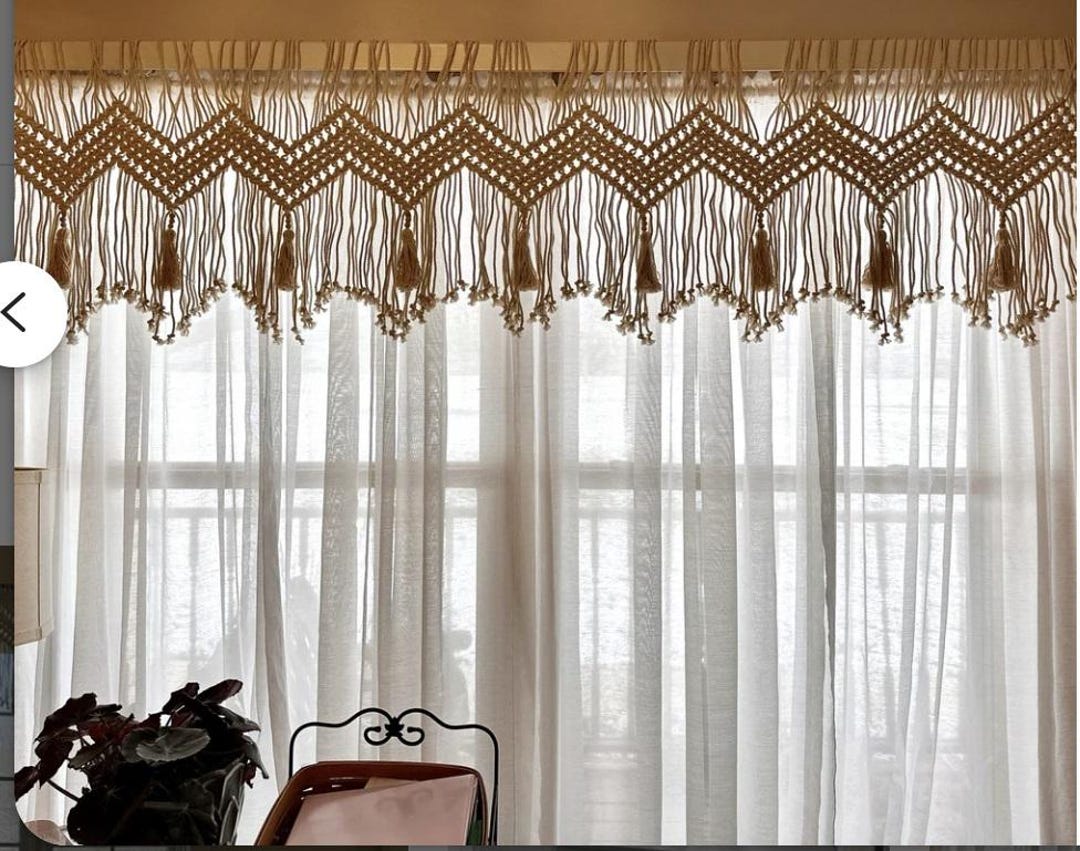 Curtains Macrame Valance for Window Valances Boho Curtain Home Decor - Etsy