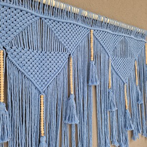 Blue Macrame Wall Hanging, Boys Room Wall Art, Macrame Wall Hanging ...