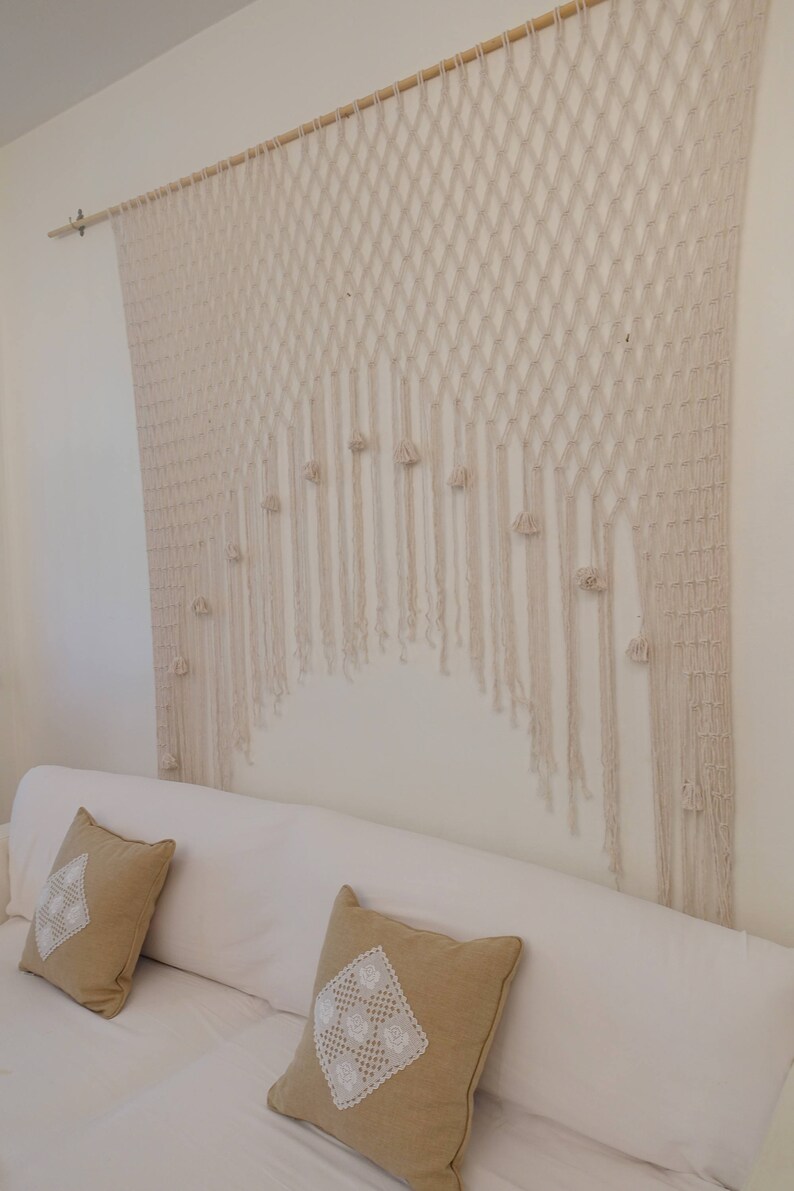 Macrame Wall Hanging Macrame Window Valance Boho Curtain - Etsy