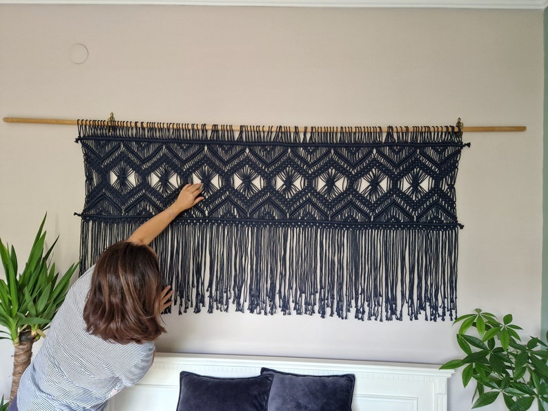 Macrame Wall Hanging Over Bed Art Boho Bedroom Decor King - Etsy