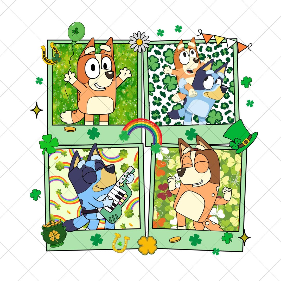 Saint Patrick's Day Bluey Party PNG File - Etsy