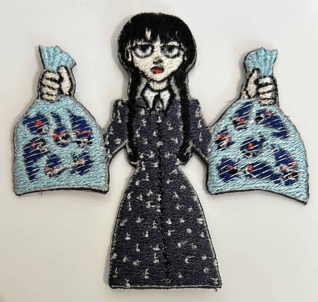 Wednesday Addams and Piranhas. Jenna Ortega Motif. Wednesday Patch ...