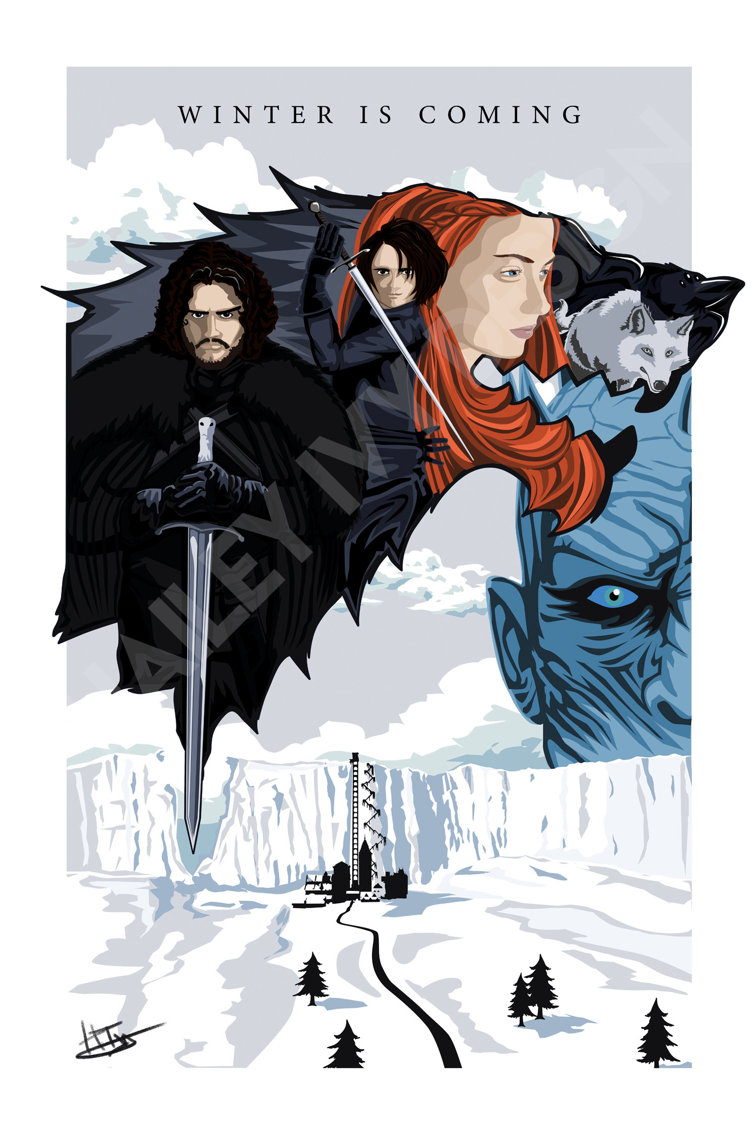 WINTER IS COMING Game of Thrones Print Poster Art Wall - Etsy