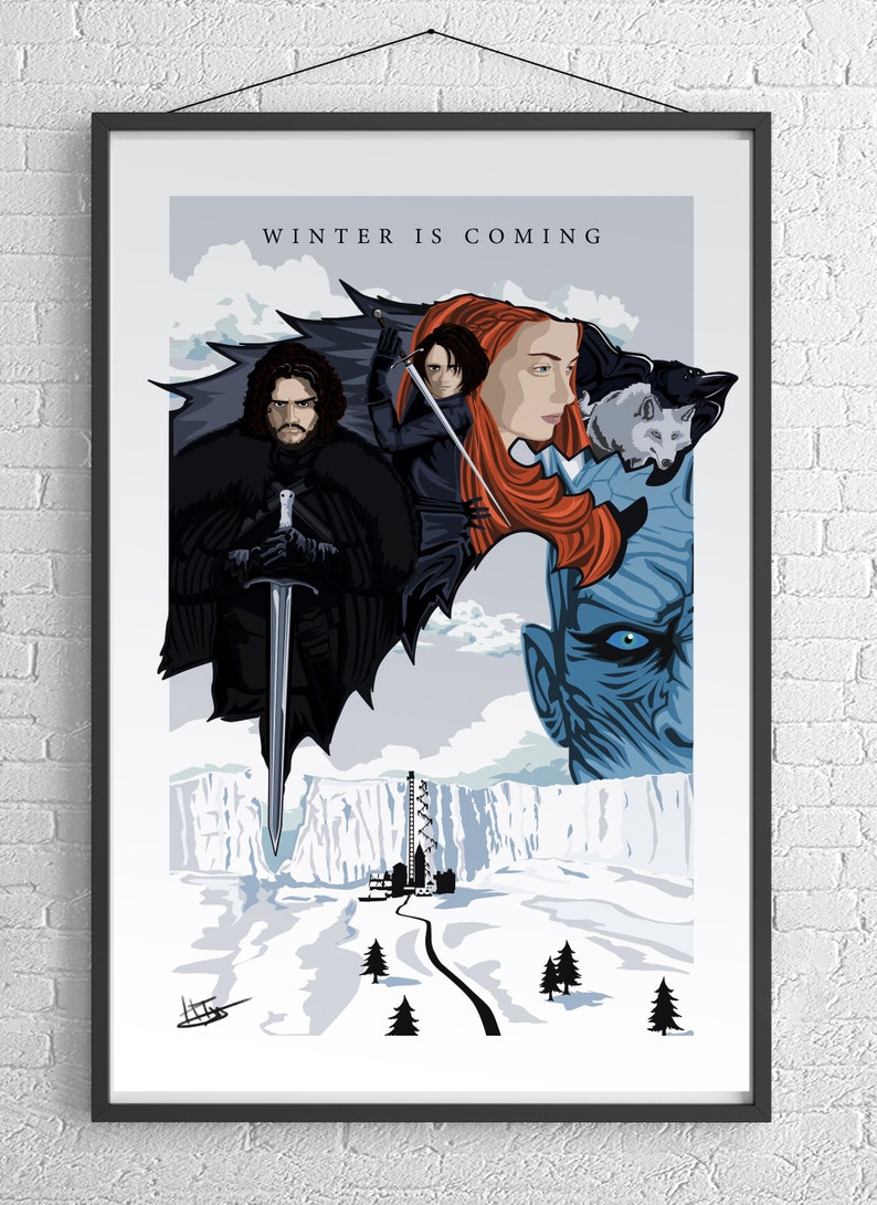 WINTER IS COMING - Game of Thrones Print, Poster, Art, Wall Art, Room ...