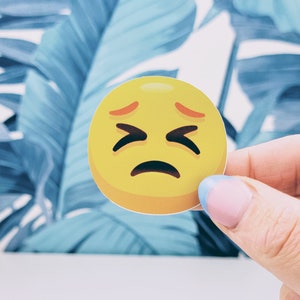Irritated Emoji Sticker, Vinyl, Laptop Sticker, Funny Sticker, Tumbler ...