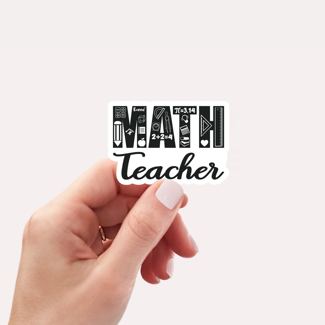 Math Teacher Sticker: Glossy Vinyl, Waterproof Laptop Decal - Etsy