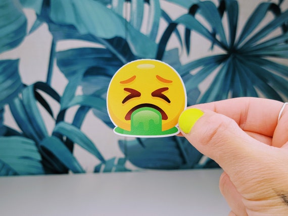 Puking Emoji Sticker Vinyl Laptop Sticker Funny Sticker - Etsy