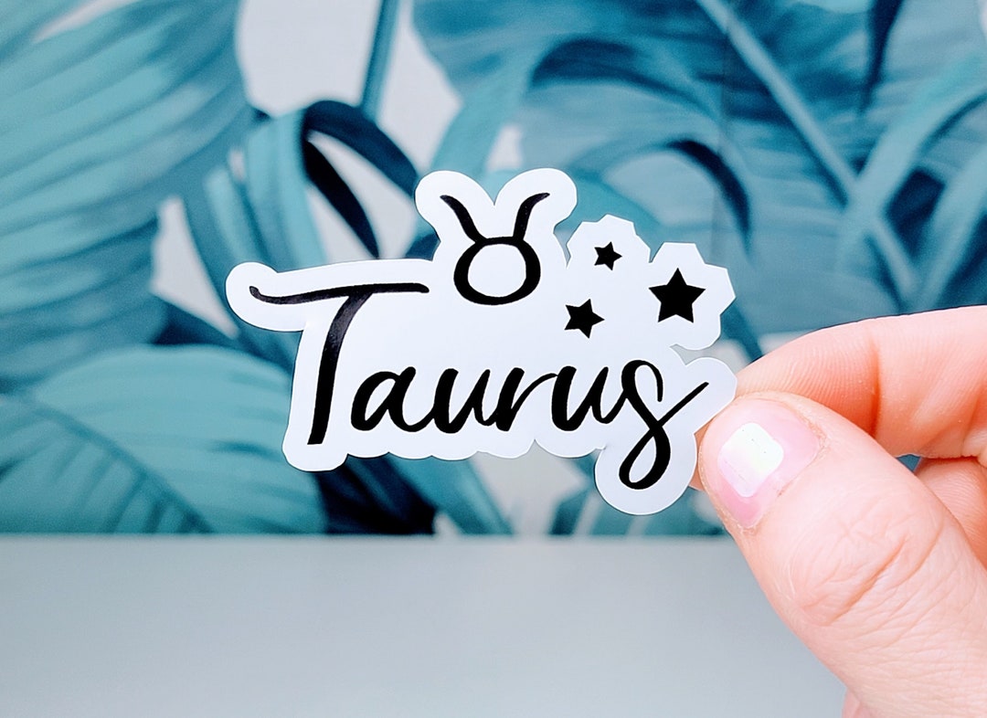 Taurus Zodiac Sticker, Vinyl, Laptop Sticker, Horoscope Sticker, Water ...