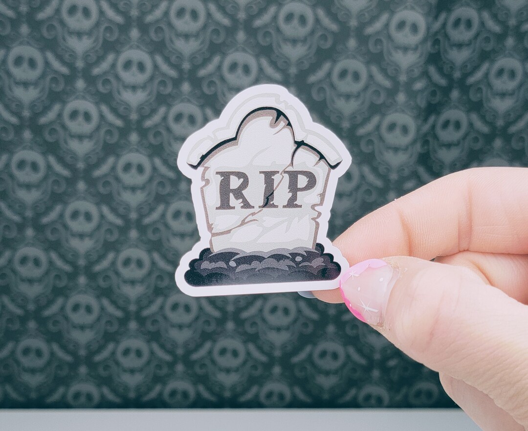 Tombstone Emoji Sticker, Vinyl, Laptop Sticker, Funny Sticker, Tumbler ...
