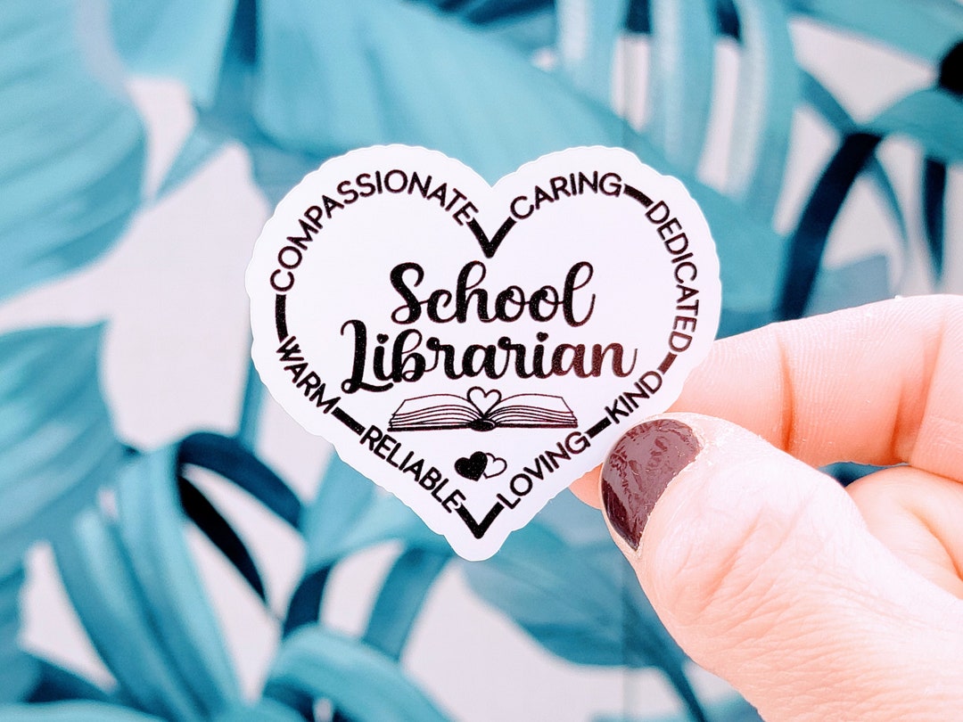 School Librarian Sticker Vinyl Laptop Decals Water Bottle - Etsy