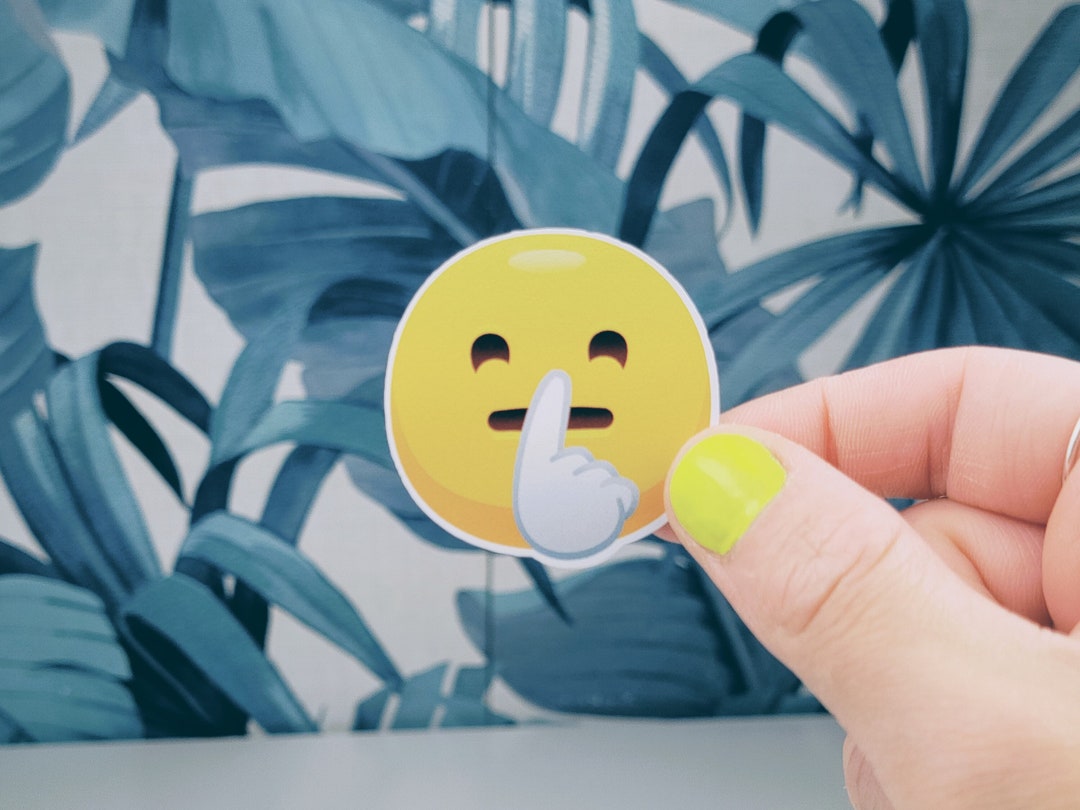 Quiet Emoji Sticker, Vinyl, Laptop Sticker, Waterproof Sticker, Tumbler ...