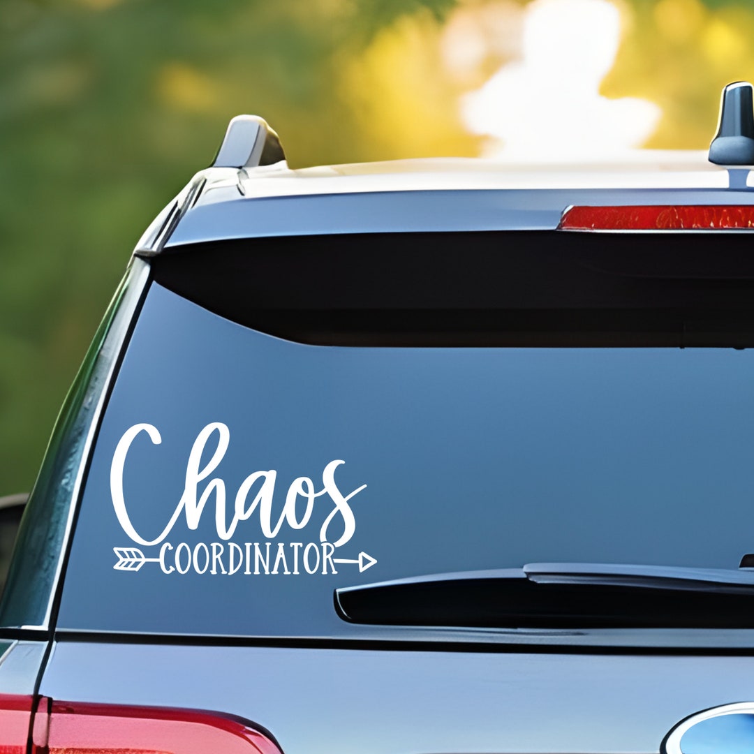 Chaos Coordinator, Funny Car Decal, Car Window Decal Sticker, Car ...