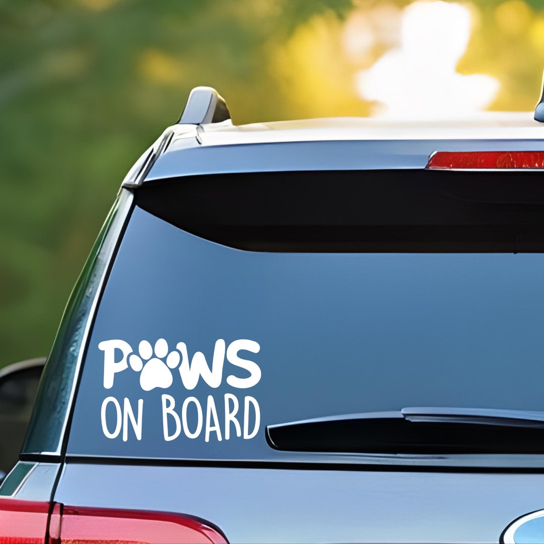 Paws on Board Car Decal: Funny Dog Car Window Sticker - Etsy