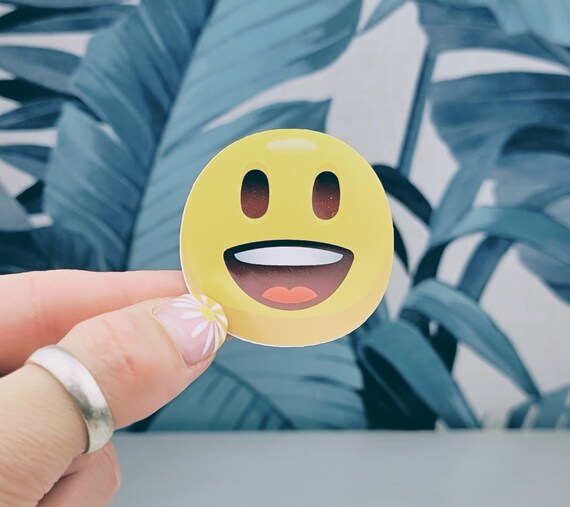 Happy/excited Emoji Sticker Vinyl Laptop Sticker Funny | Etsy
