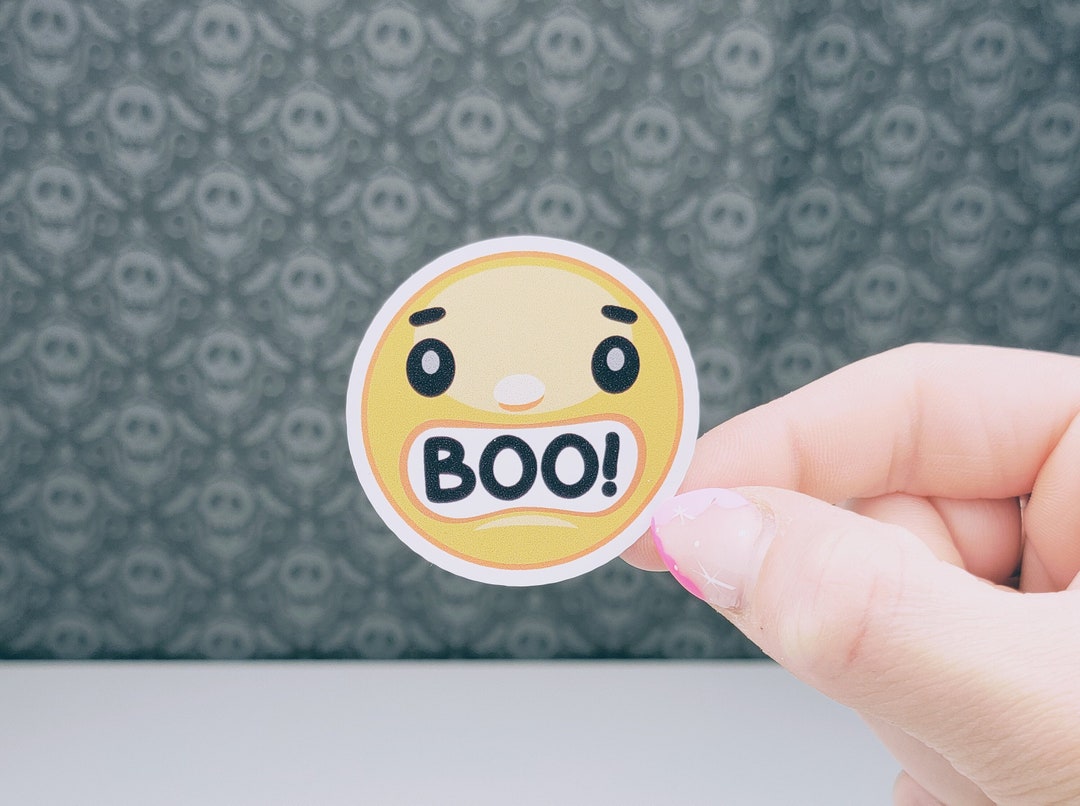 Boo Emoji Sticker, Vinyl, Laptop Sticker, Funny Sticker, Tumbler ...