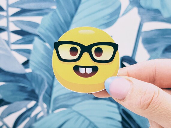 Nerd Emoji Sticker Vinyl Laptop Sticker Funny Sticker - Etsy