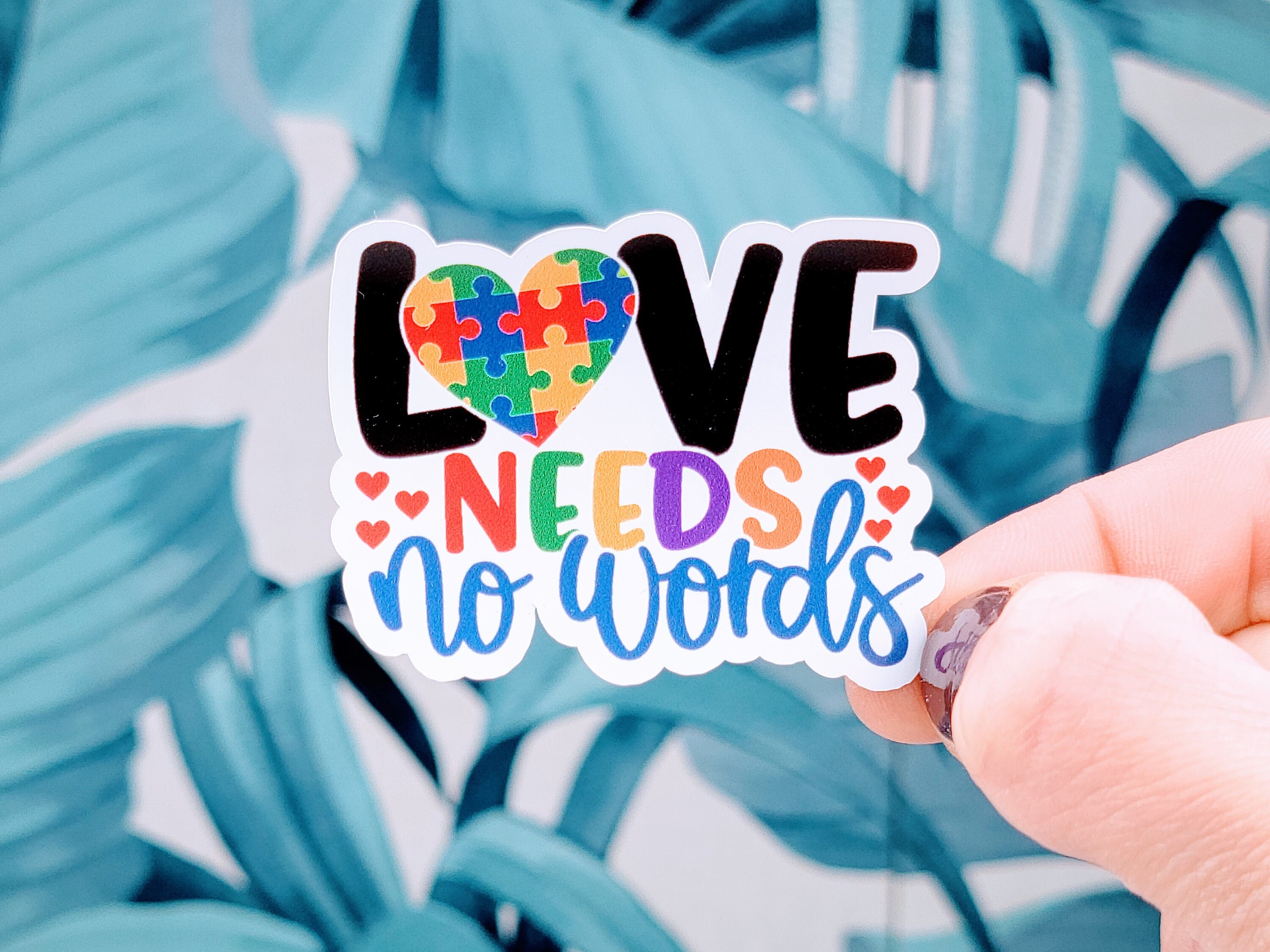 Love Needs No Words Sticker Vinyl Laptop Decals Water - Etsy