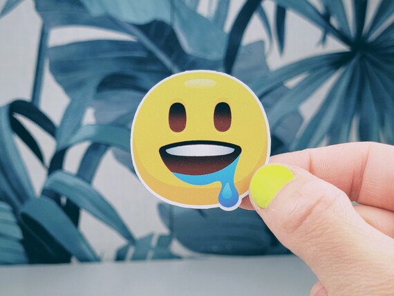 Drooling Emoji Sticker Vinyl Laptop Sticker Funny Sticker - Etsy