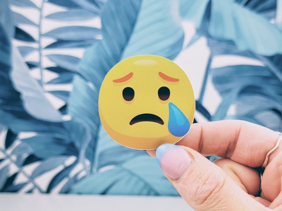 Crying Emoji Sticker Vinyl Laptop Sticker Funny Sticker - Etsy
