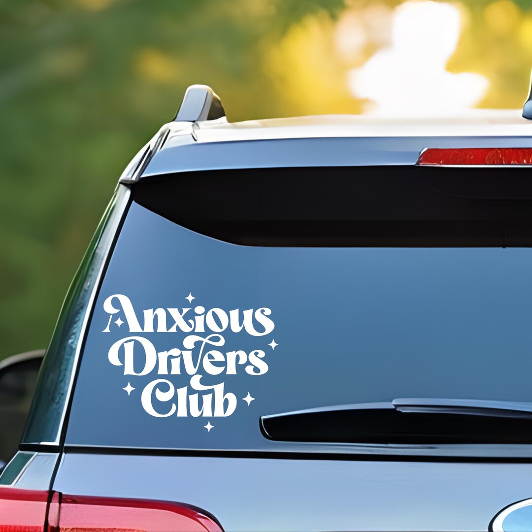 Anxious Drivers Club, Funny Car Decal, Car Window Decal Sticker, Car ...