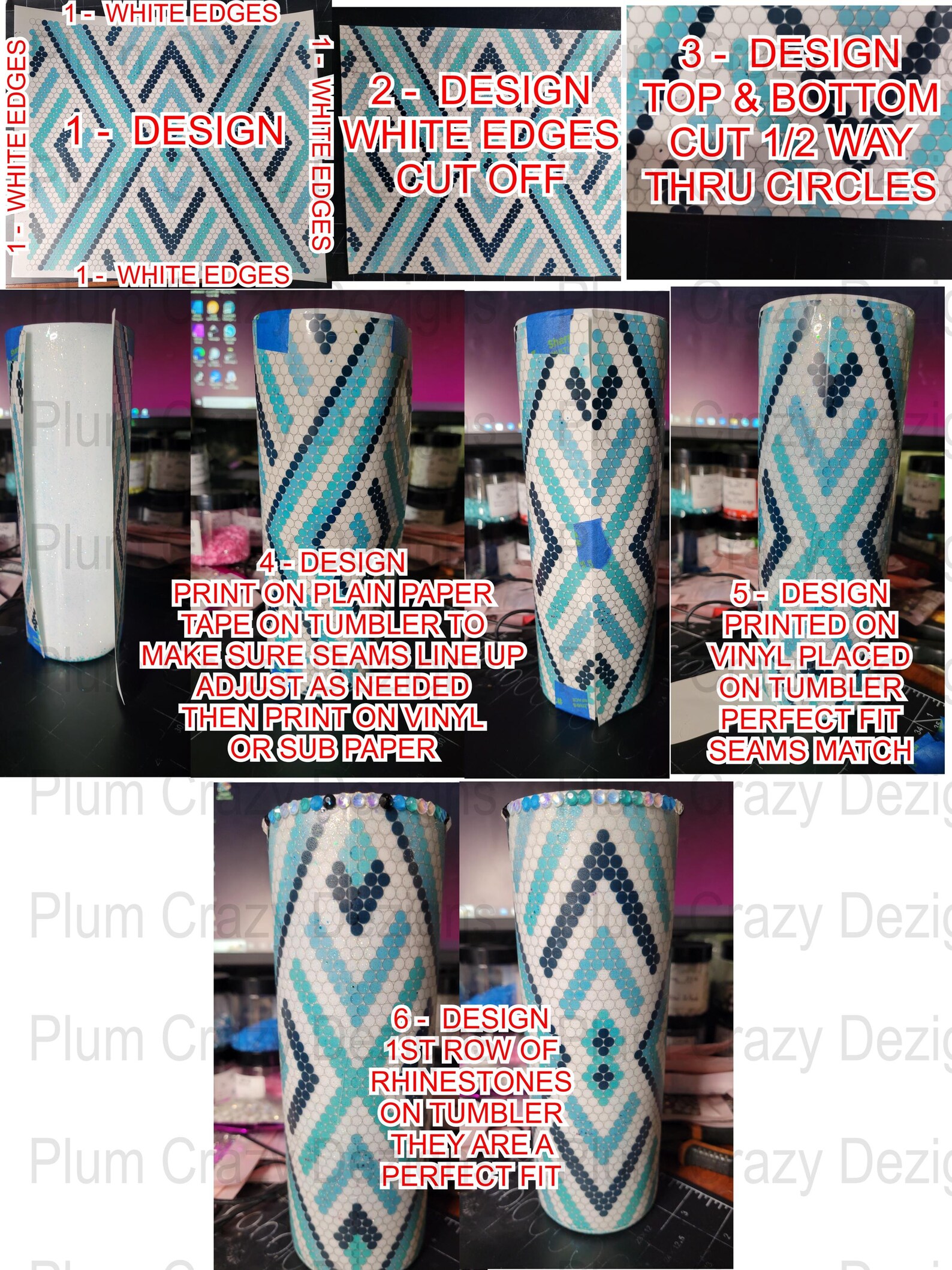 20ss 20oz Rhinestone Tumbler Template, Seamless Sublimation, Print on ...