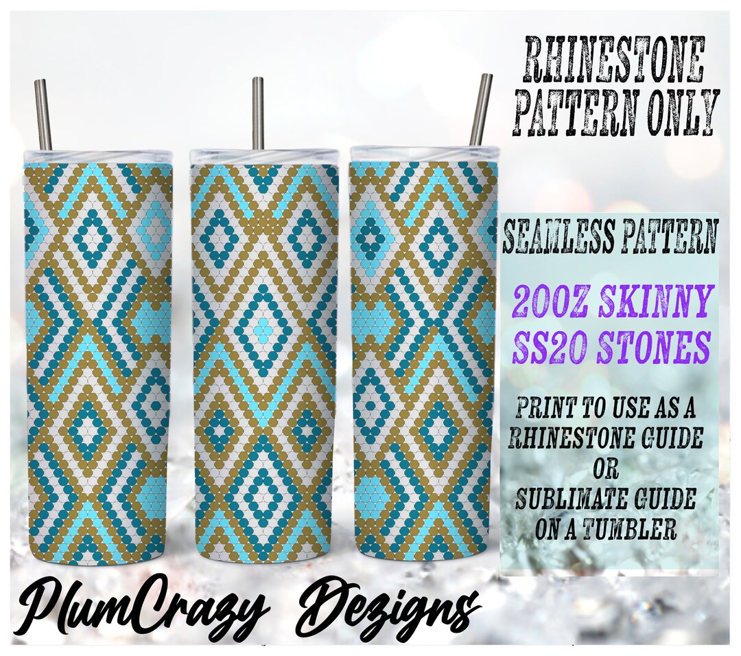 20oz 20ss Multi Color Geometric Rhinestone Template, Rhinestone Tumbler ...