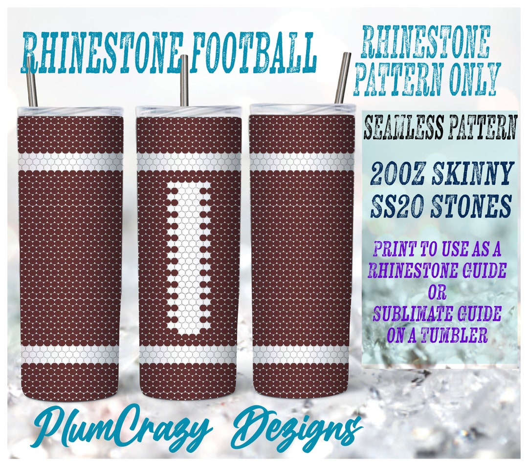 20ss - 20 Skinny Football Seamless Rhinestone Pattern, Rhinestone ...