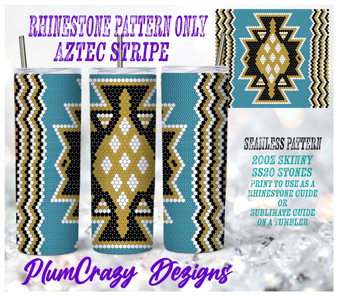 20ss 20oz Aztec Stripes Seamless Rhinestone Pattern, Rhinestone ...