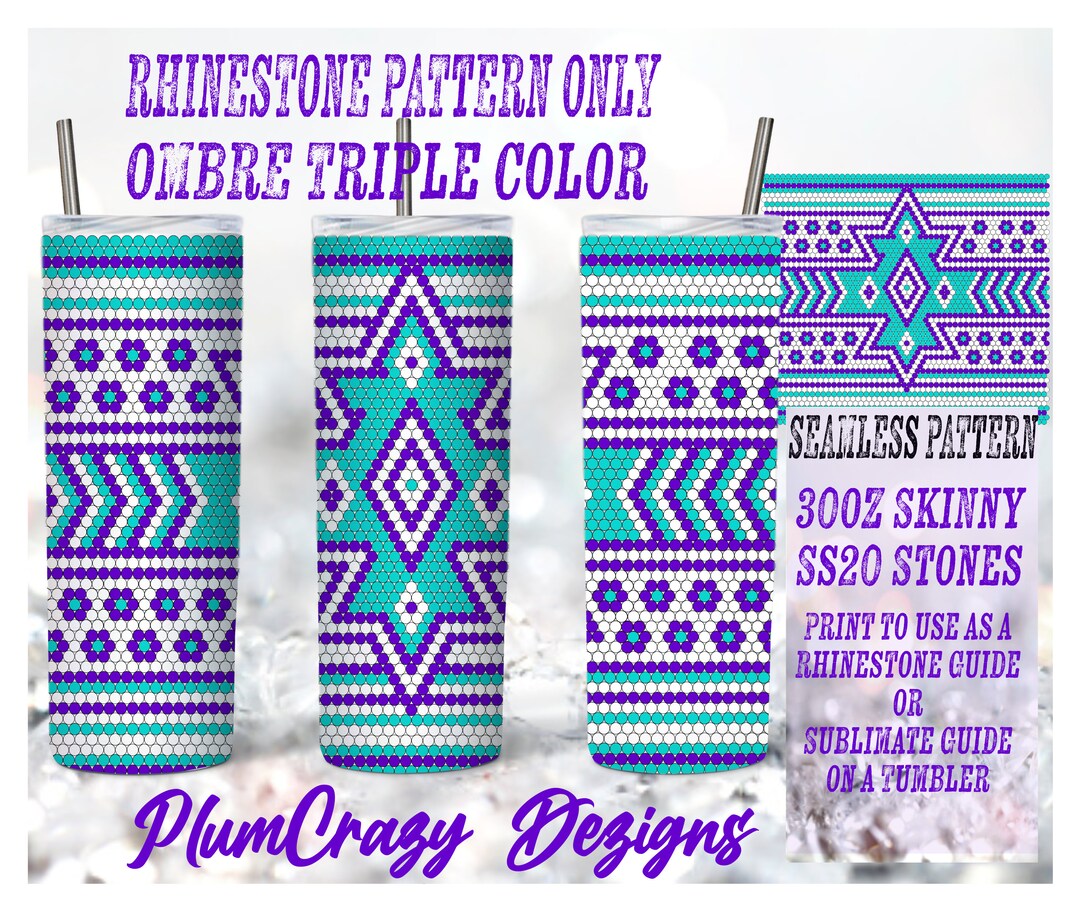 30oz 20ss Aztec 3 Color Rhinestone Template, Rhinestone Tumbler Pattern ...