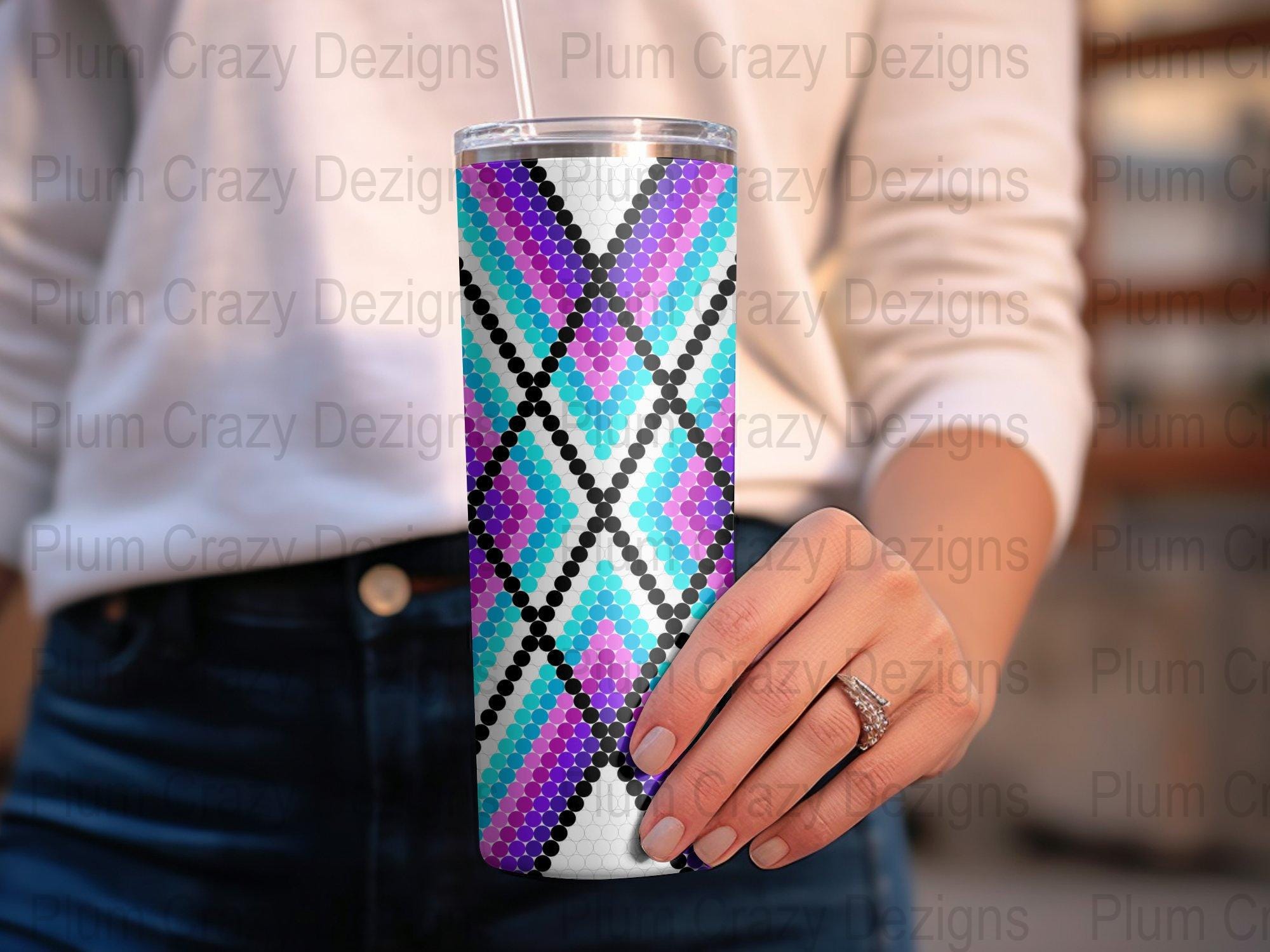 20ss 20oz Rhinestone Tumbler Template, Seamless Sublimation, Print on ...