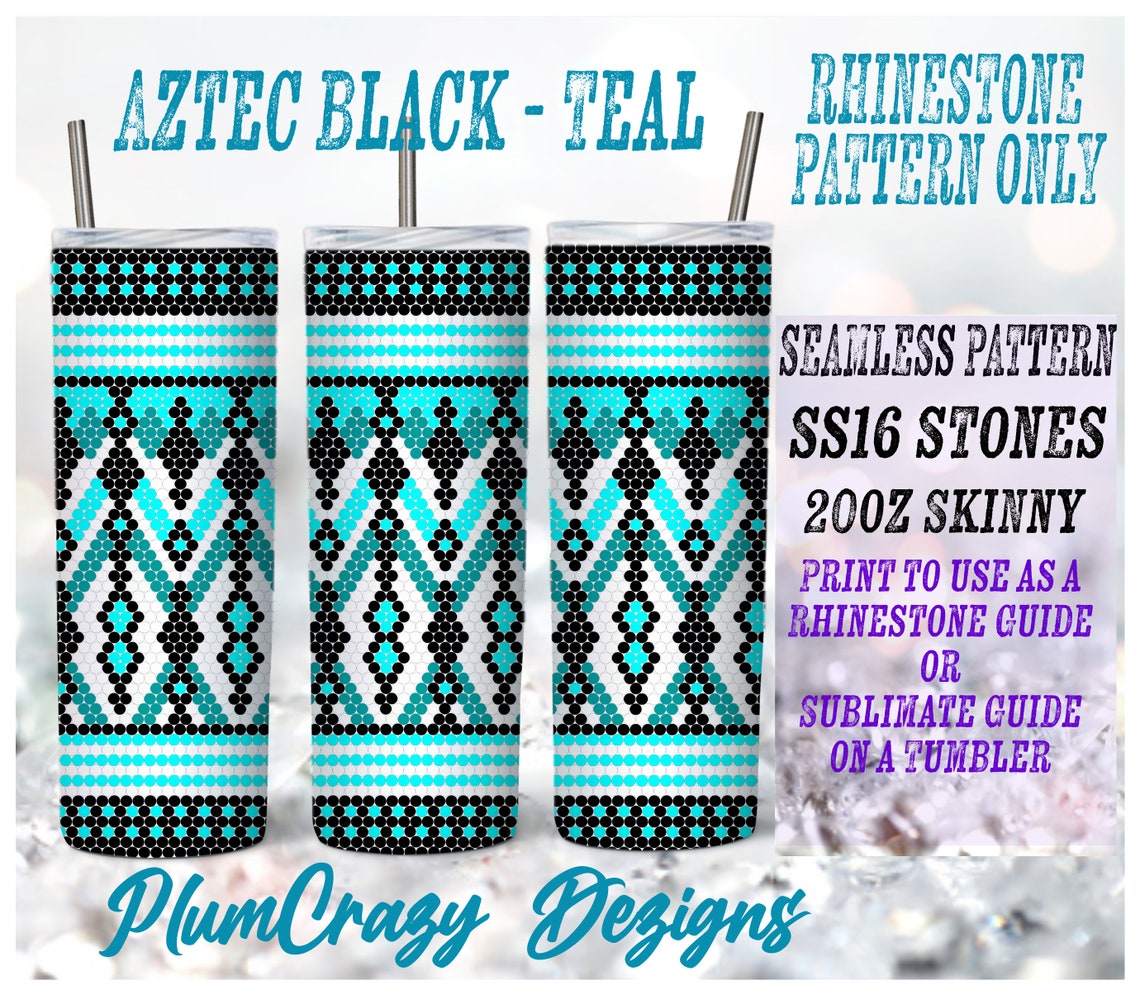 20oz 16ss Aztec 4 Color Rhinestone Template, Rhinestone Tumbler Pattern ...