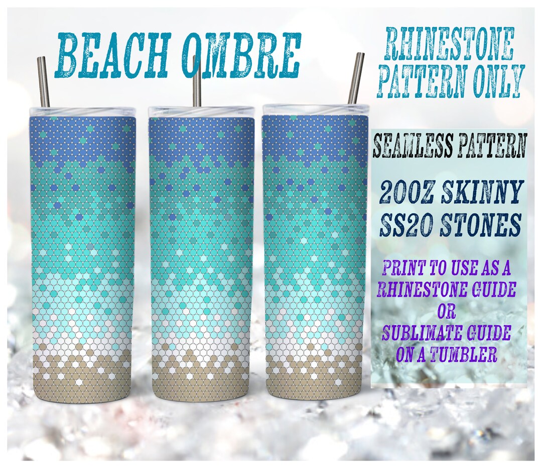Beach 20oz 20ss Rhinestone Template, Rhinestone Tumbler Pattern, PNG ...