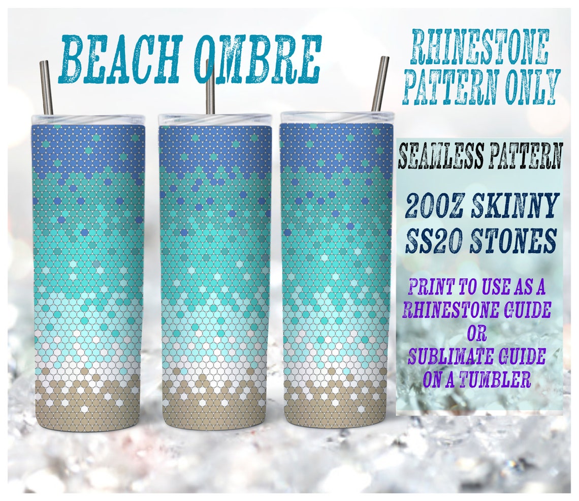 Beach 20oz 20ss Rhinestone Template Rhinestone Tumbler - Etsy