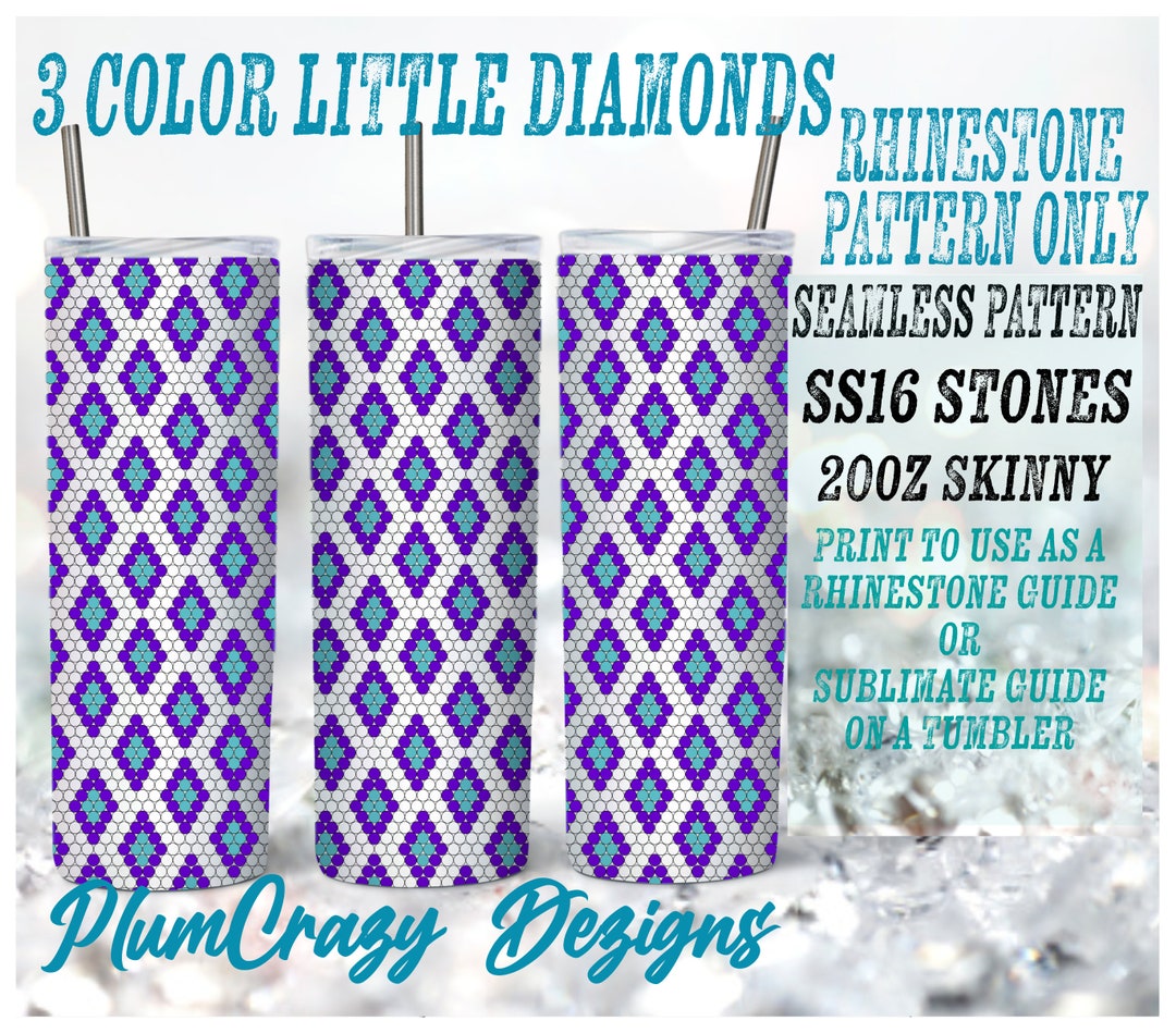 20oz 16ss Little Diamonds 3 Color Rhinestone Template, Rhinestone ...