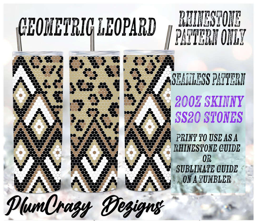 20oz, Ss20 Geometric Leopard Rhinestone Template, Rhinestone Tumbler ...