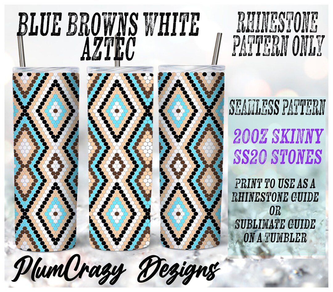 20oz, Ss20 Aztec Blue, Brown, White, Black Rhinestone Template ...