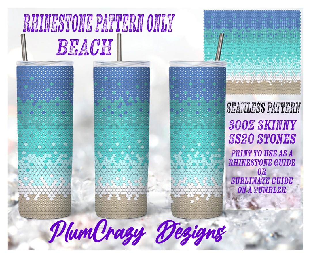 30oz 20ss Beach Rhinestone Template, Rhinestone Tumbler Pattern, PNG ...