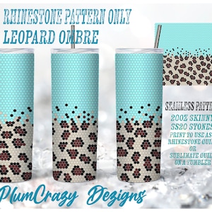 20oz 20ss Leopard Ombre Rhinestone Template, Rhinestone Tumbler Pattern ...