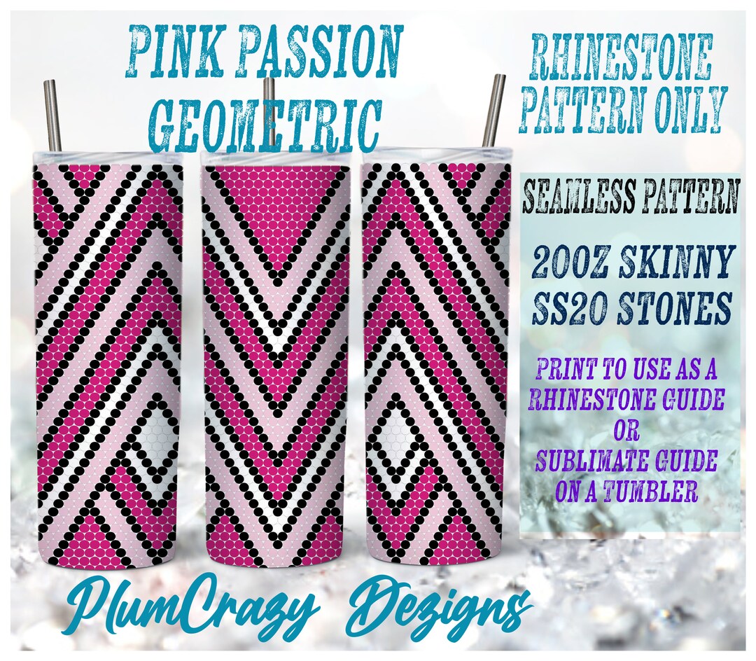 20oz 20ss Pink Passion Geometric Seamless Rhinestone Pattern ...