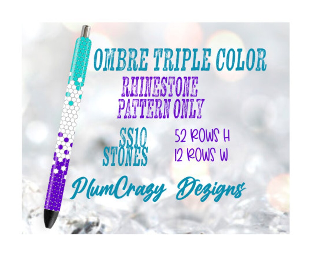 Ombre Triple Color Pen 10ss Rhinestone Pattern, Rhinestone Template PNG ...