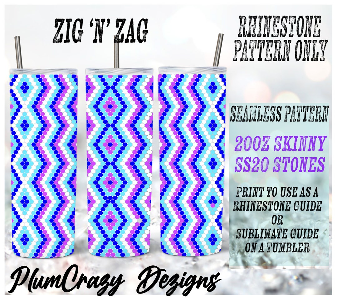 20oz, Ss20 Rhinestones Zig N Zag 4 Color Rhinestone Template ...