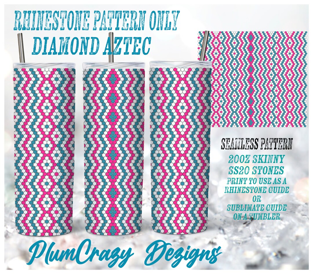 20oz 20ss Diamond Aztec Seamless Rhinestone Pattern, Rhinestone ...