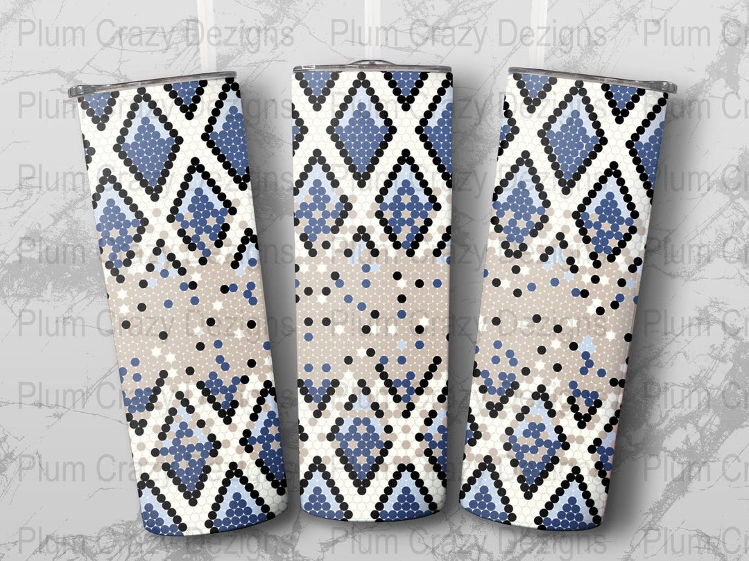 Blue Rain Rhinestone Seamless Patterns for 16ss 20oz Templates ...